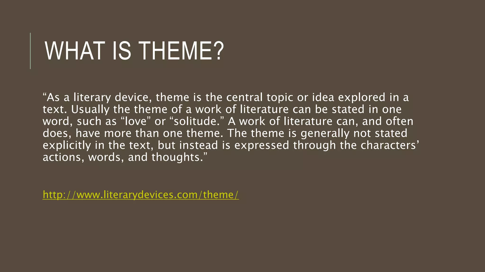 Intro to Literature: Theme Presentation | PPTX | Lotteries and ...