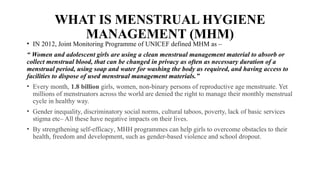 UNICEF Guidance on Menstrual Health and Hygiene | PPTX