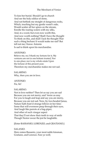 The merchant of venice - william shakespeare | PDF