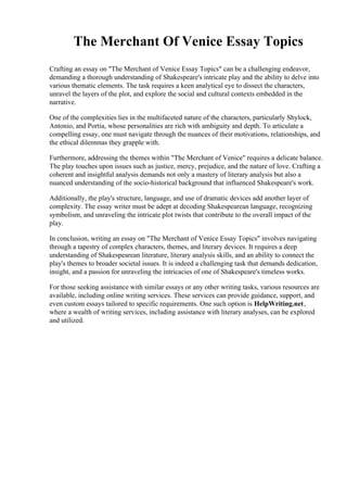 The Merchant Of Venice Essay Topics.pdf