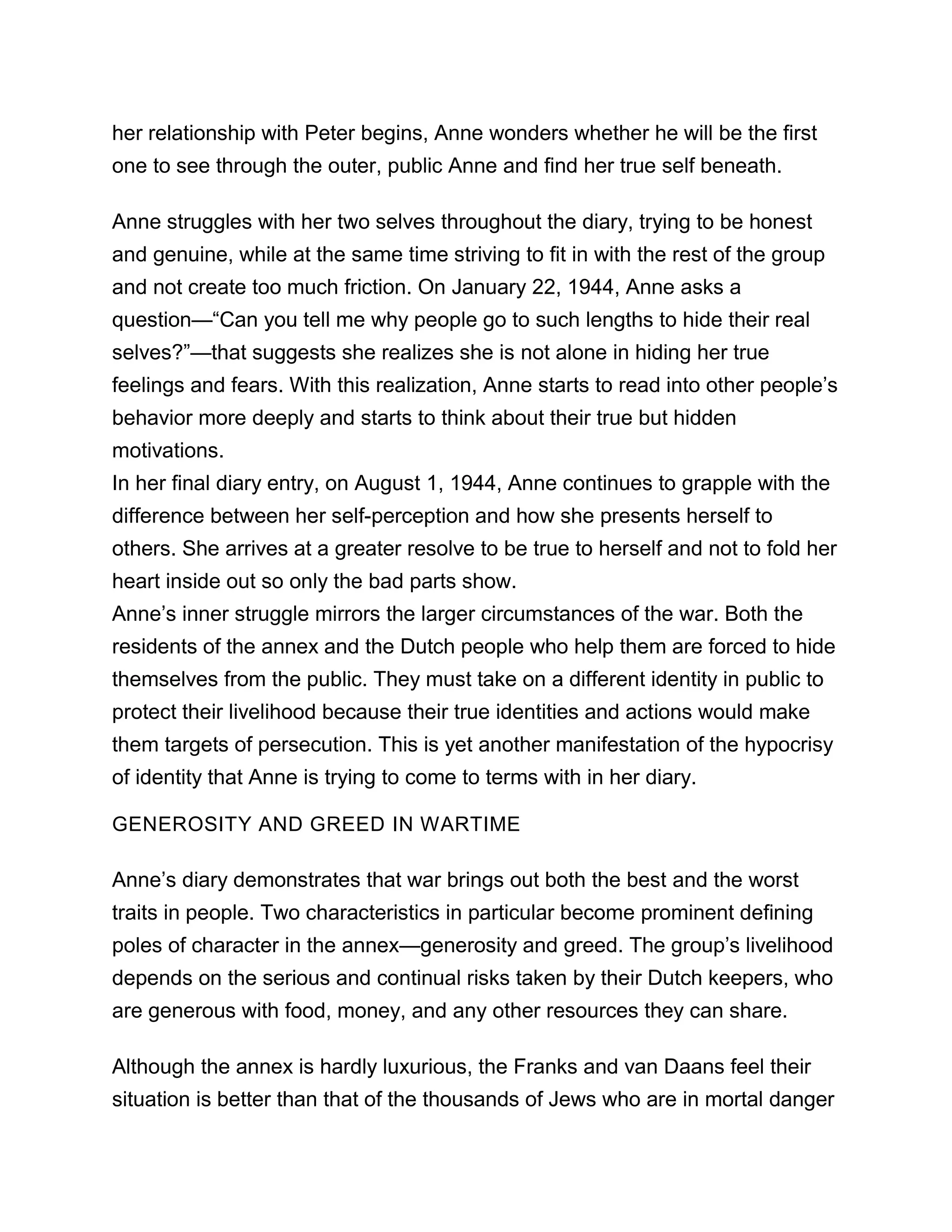 Anne Frank Themes | PDF