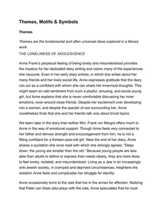Anne Frank Themes | PDF