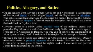 Thematic Study of Absalom and Achitophel - John Dryden | PPTX