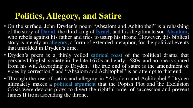 Thematic Study of Absalom and Achitophel - John Dryden | PPTX