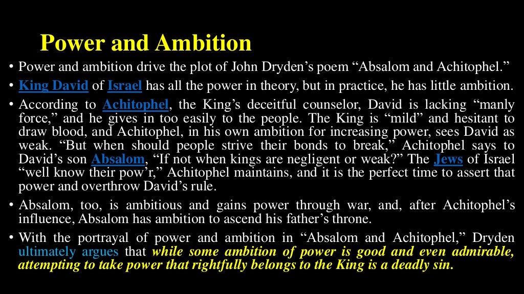 Thematic Study of Absalom and Achitophel - John Dryden | PPTX