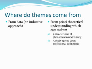 Themes identification techniques in qualitative research | PPT