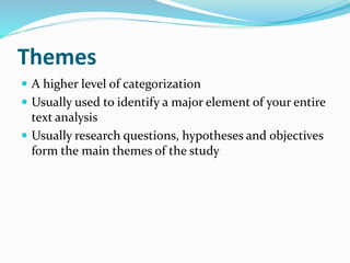 Themes identification techniques in qualitative research | PPT