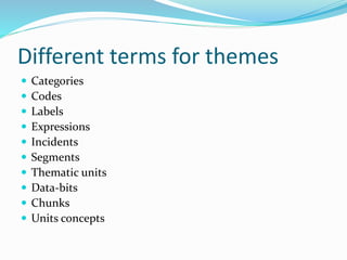 Themes identification techniques in qualitative research | PPT
