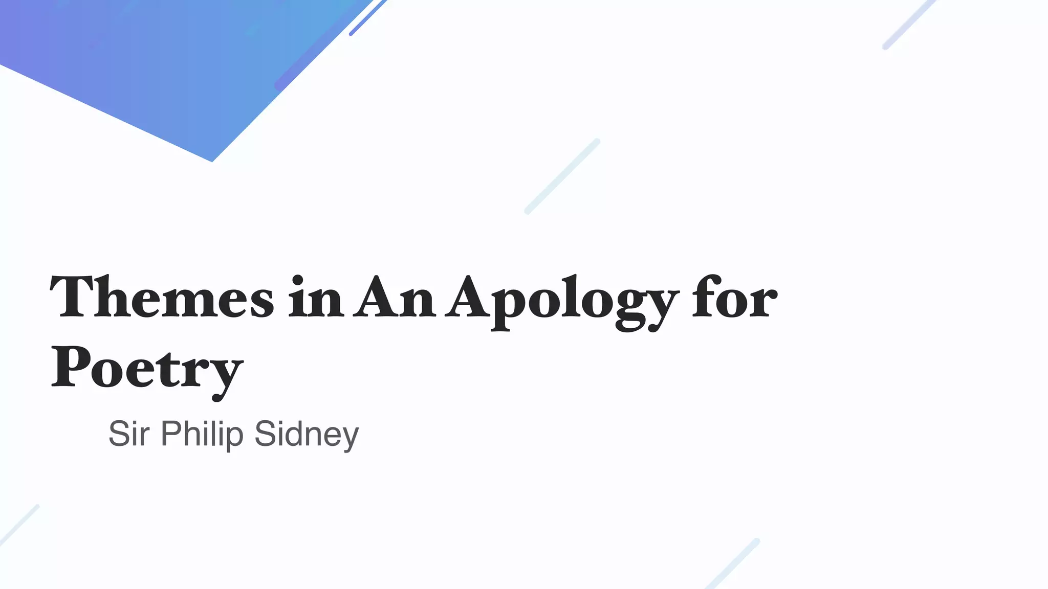Themes in an apology for poetry | PDF