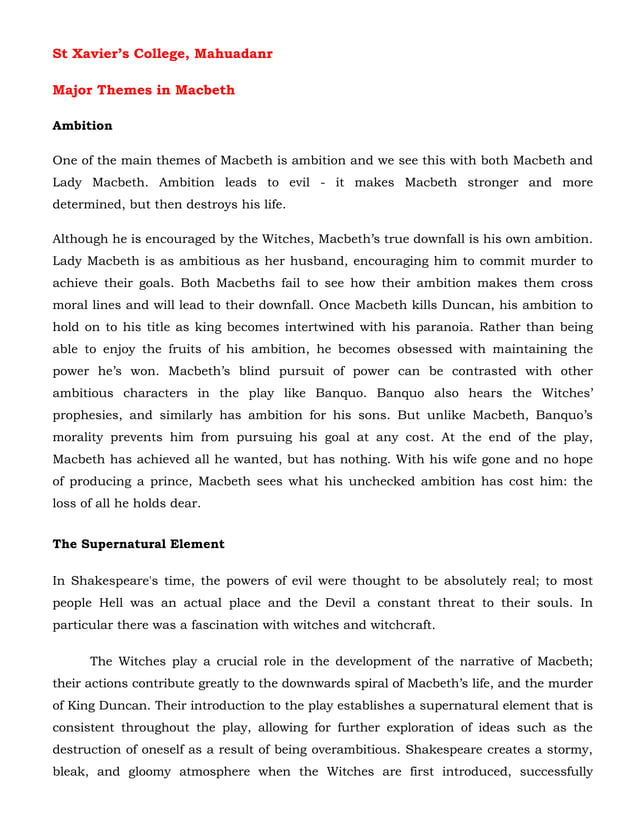 Themes in macbeth | PDF