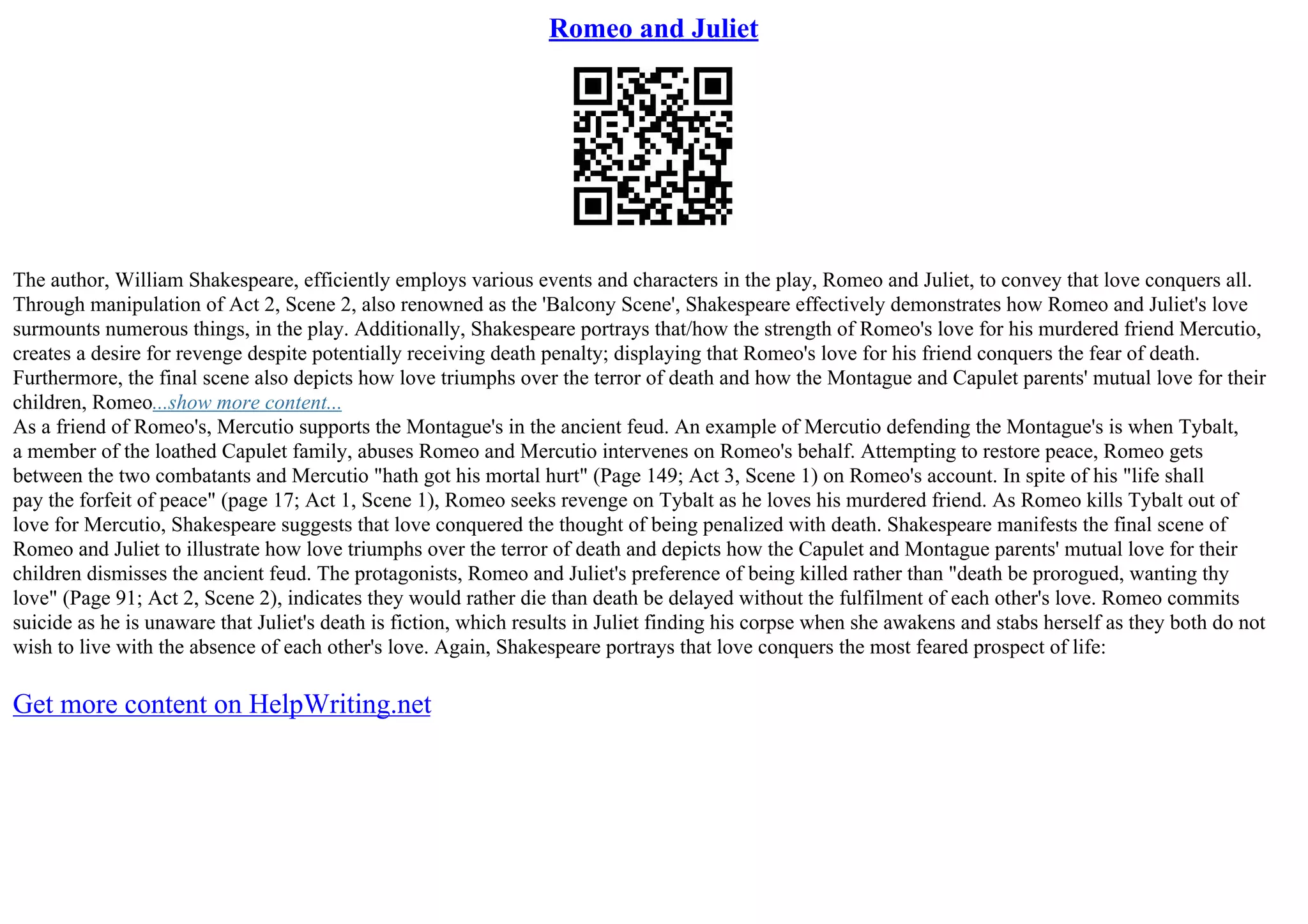 Themes In Romeo And Juliet | PDF