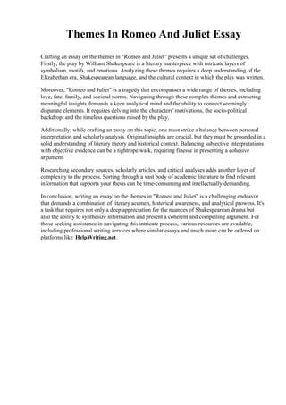 Themes In Romeo And Juliet Essay.pdf