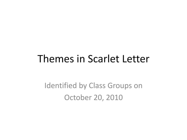 Themes in scarlet letter | PPTX