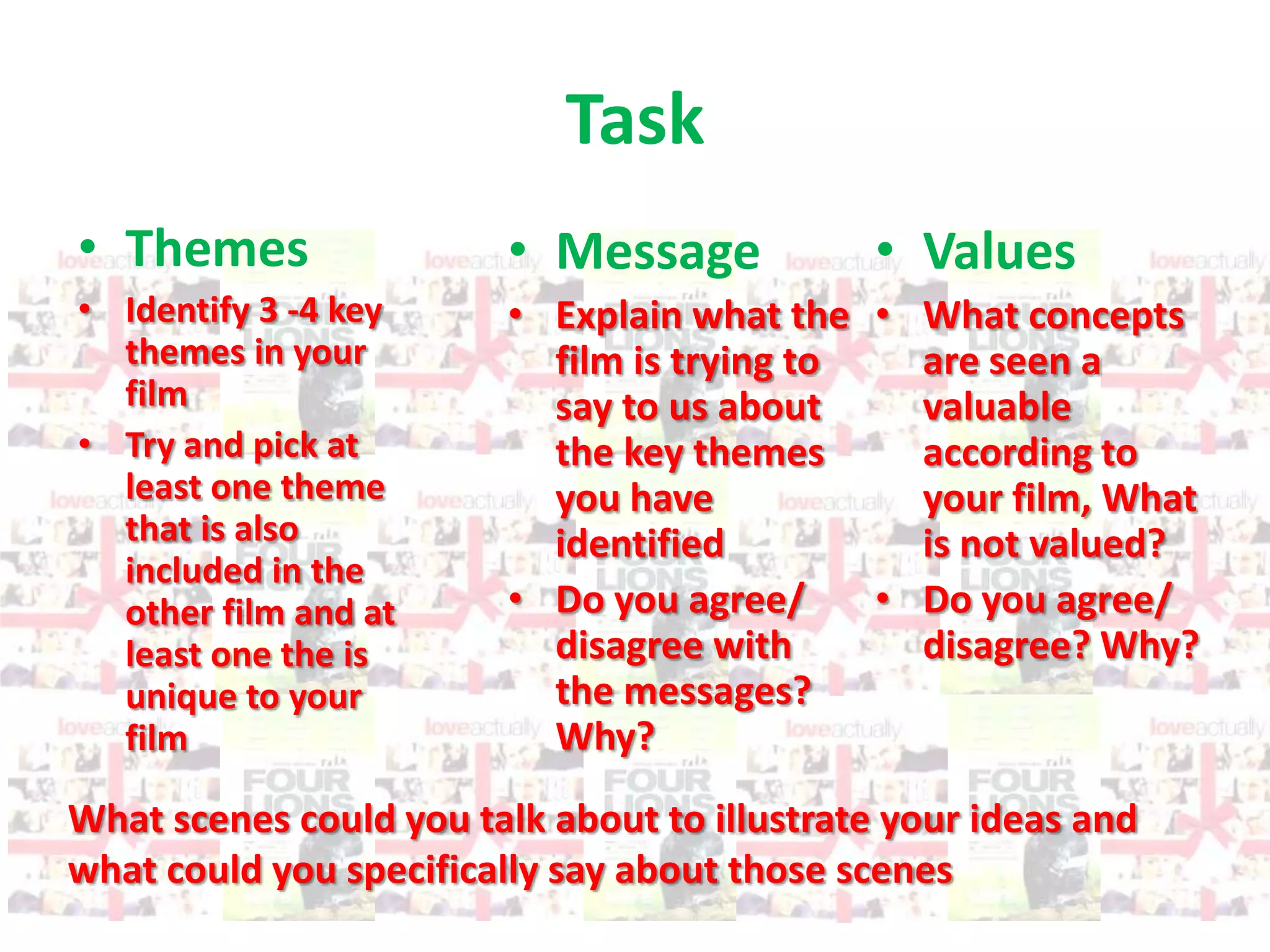 Themes, messages and values | PPT