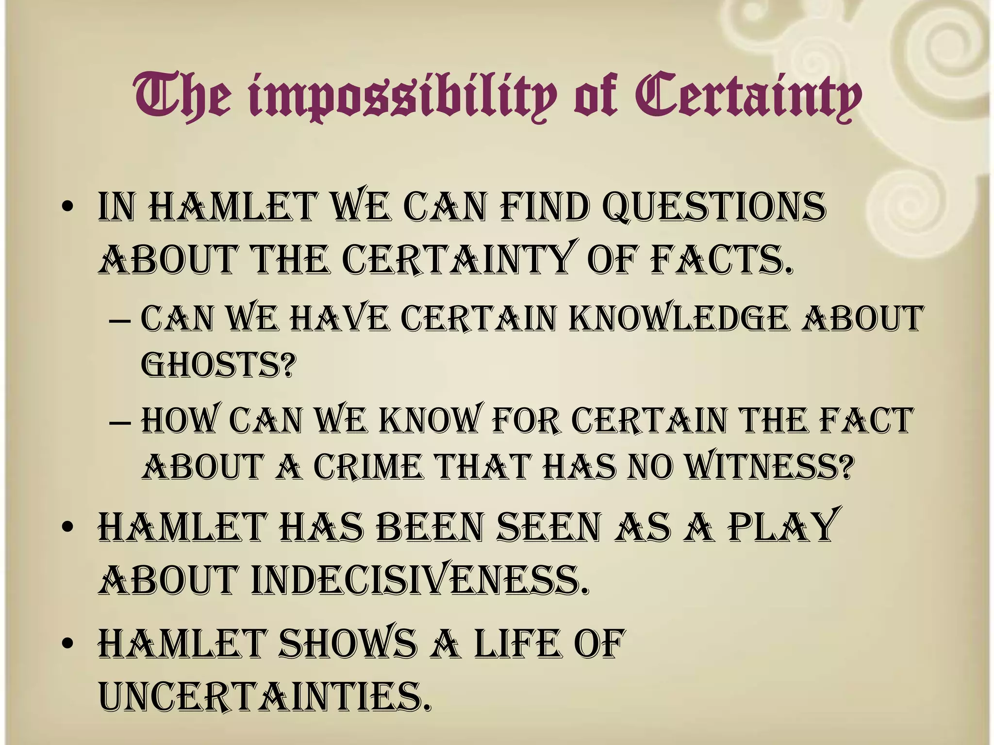 Themes, motifs and symbols in Hamlet | PPTX