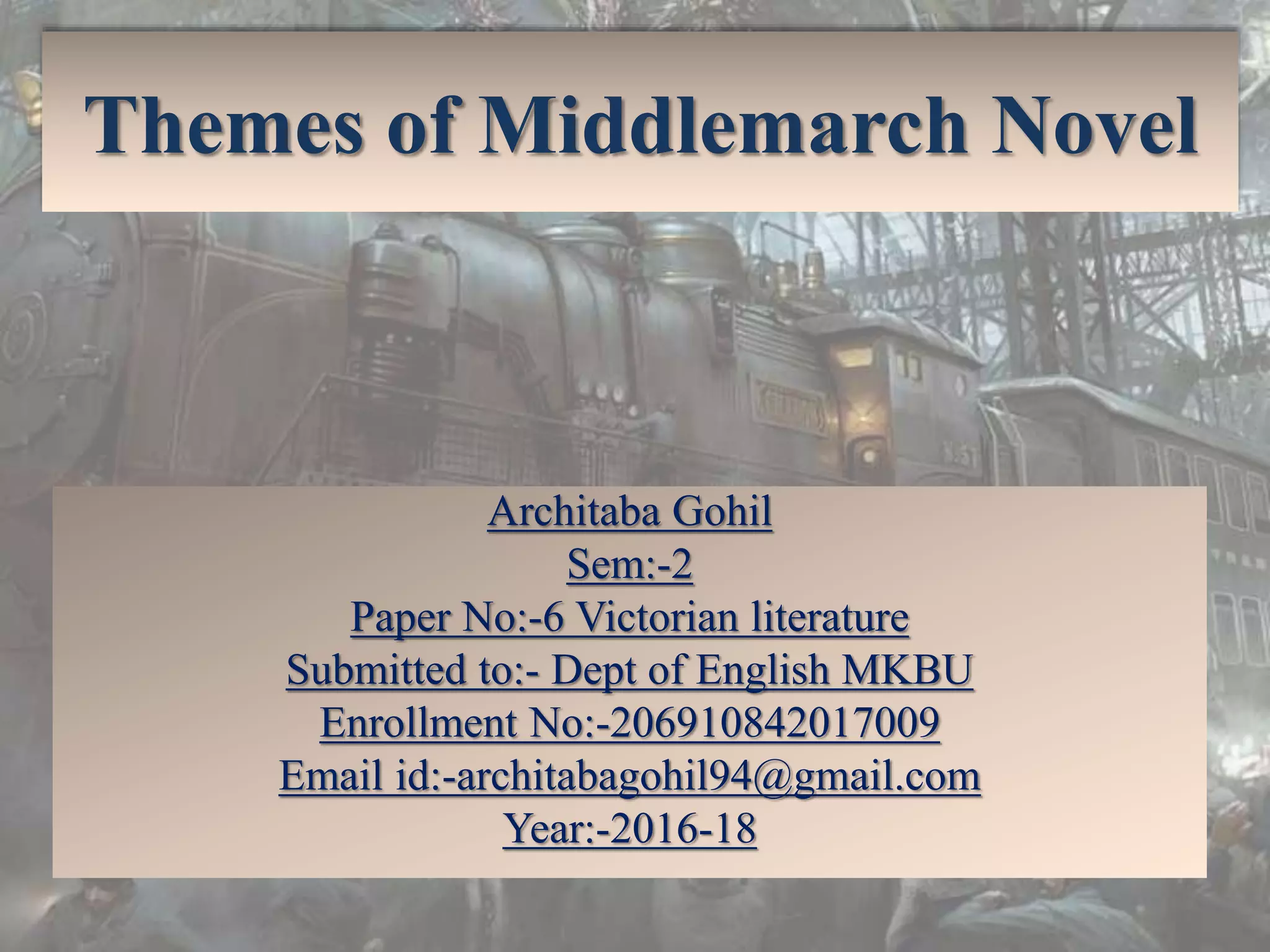 Themes of middlemarch novel | PPT