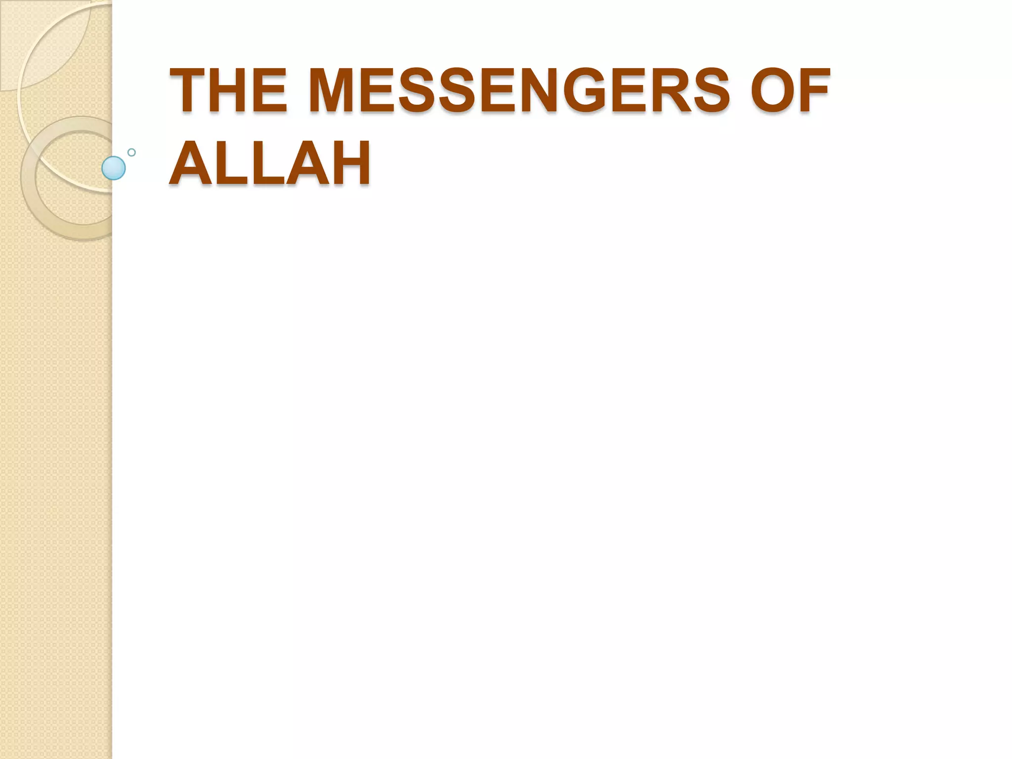 The messengers of allah | PPT
