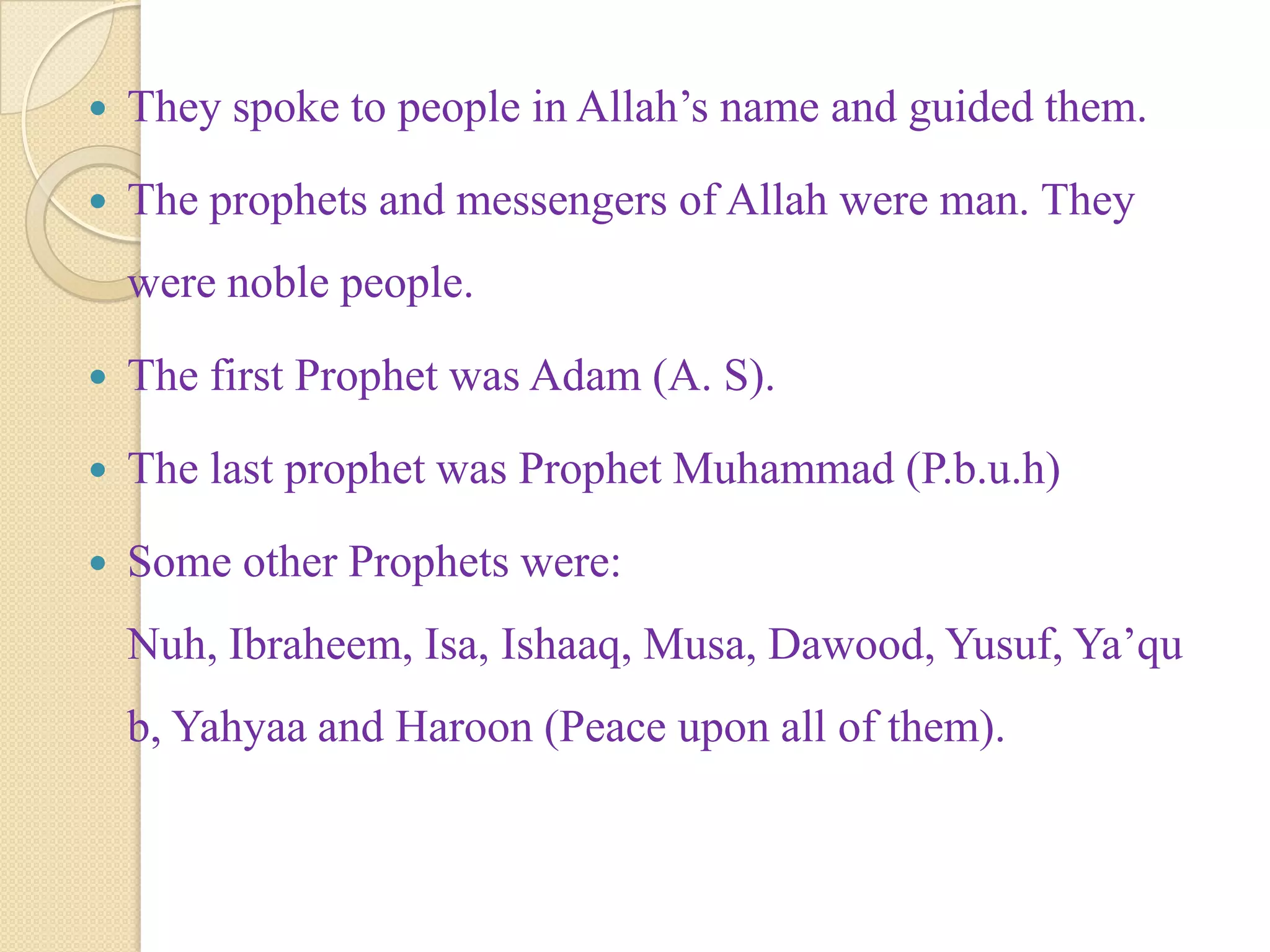 The messengers of allah | PPTX