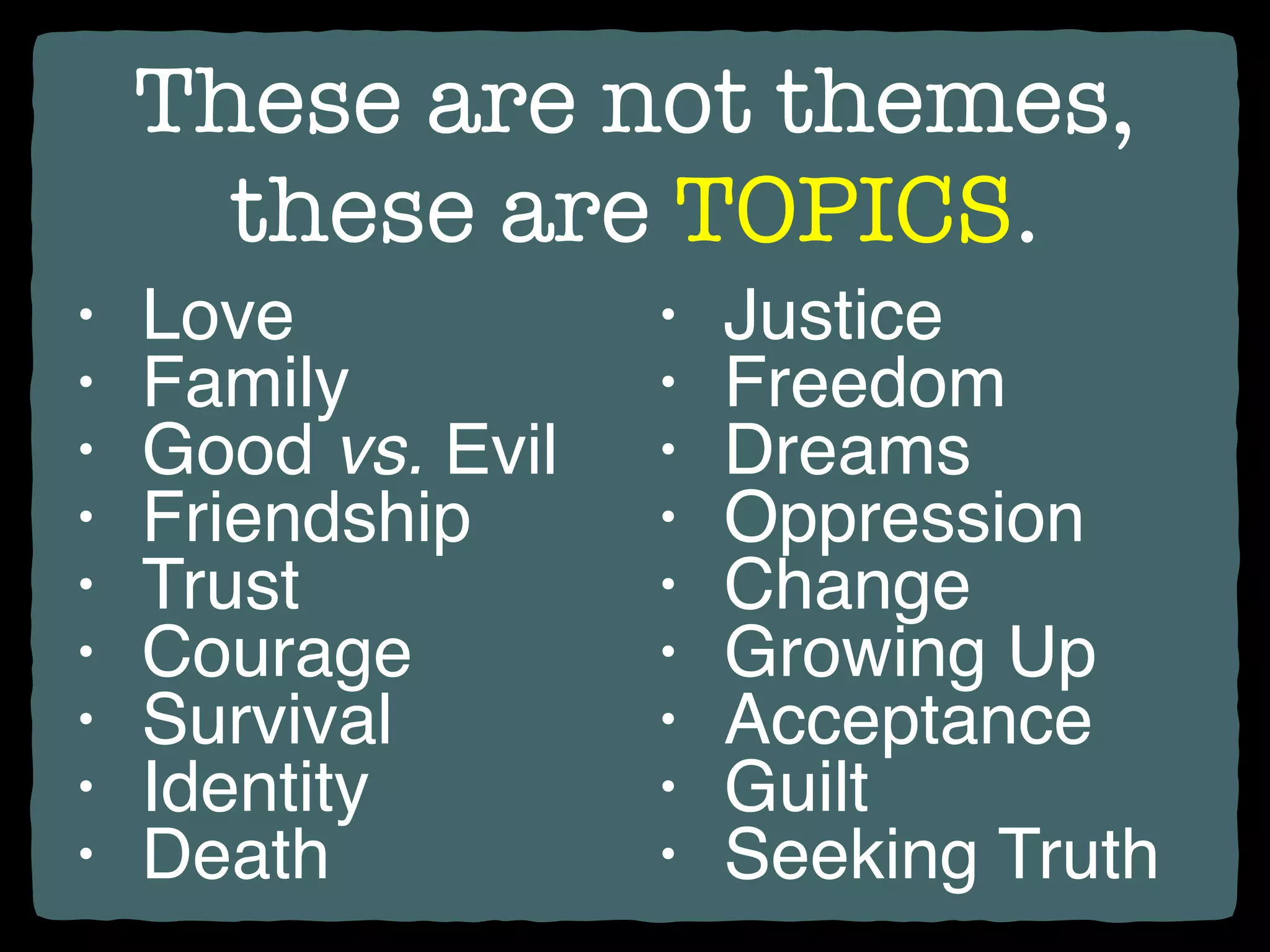 Theme Statements | PDF