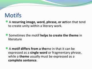 Theme,Symbols and Motifs | PPT | Books and Literature
