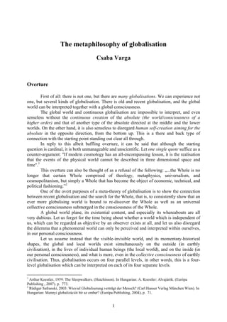 The meta-philosophy of globalisation - 2010 - Csaba Varga | PDF