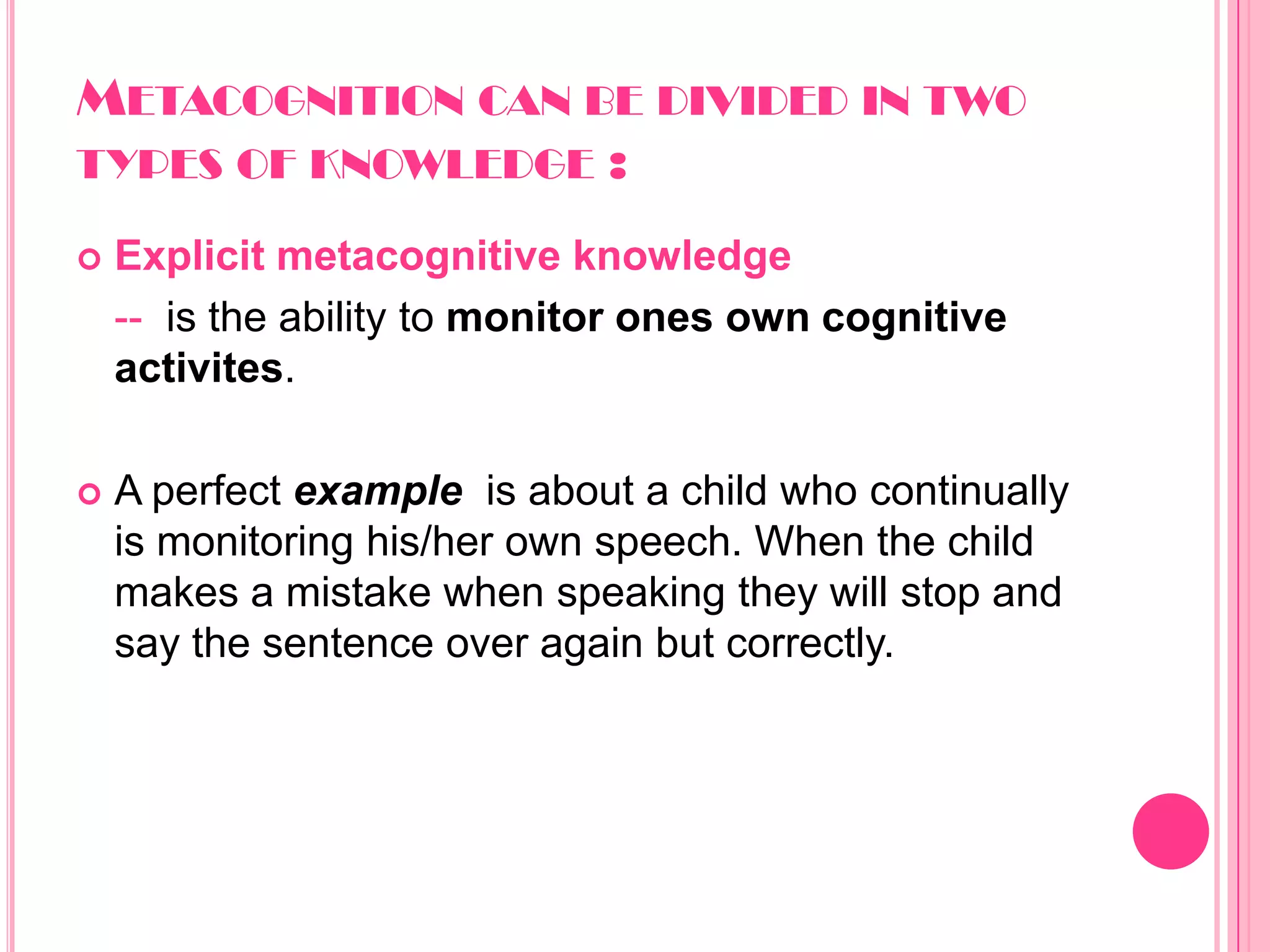 The metacognitive process | PPTX