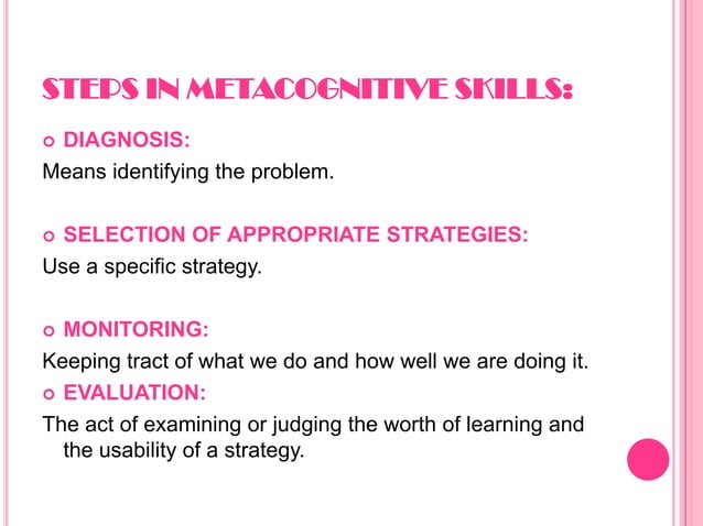 The metacognitive process | PPTX