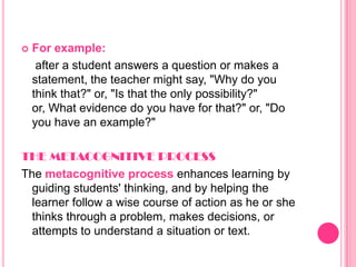 The metacognitive process | PPTX