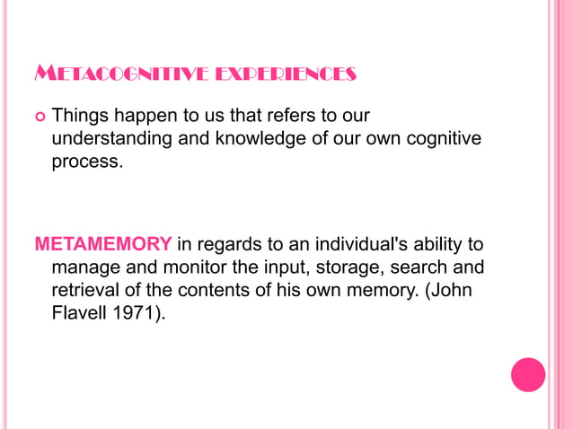 The metacognitive process | PPTX