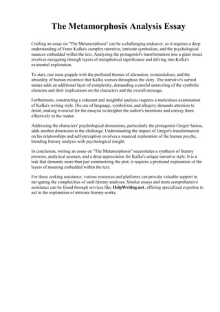 The Metamorphosis Analysis Essay.pdf