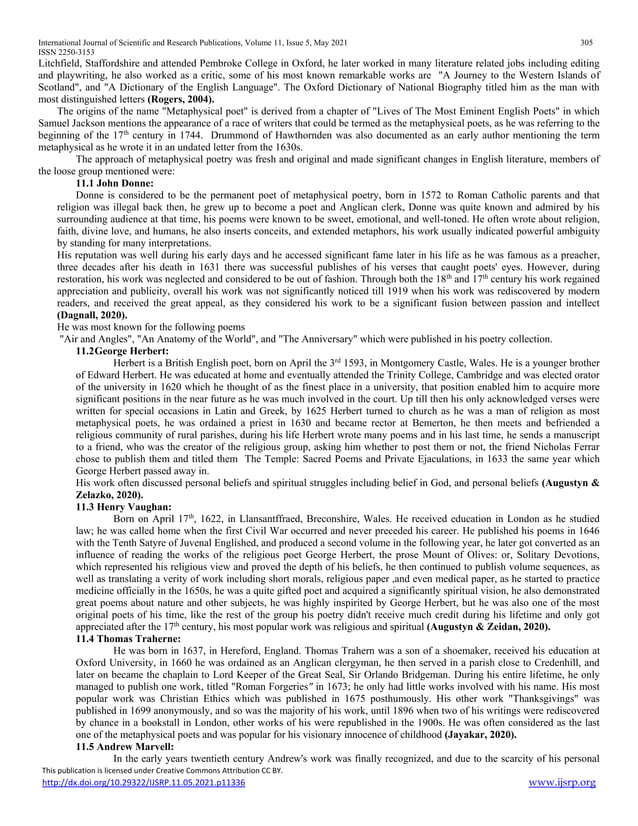 The Metaphysical school of Poetry of the Seventeenth Century | PDF