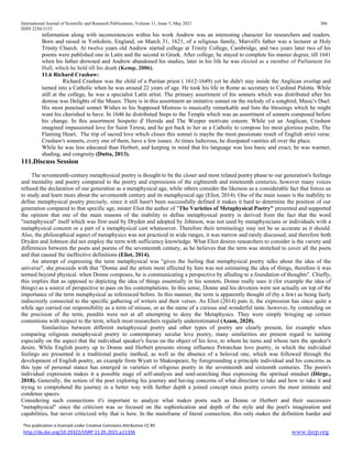 The Metaphysical school of Poetry of the Seventeenth Century | PDF