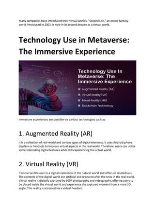 The Metaverse: A Glimpse Of The Future And Virtual Economy | PDF