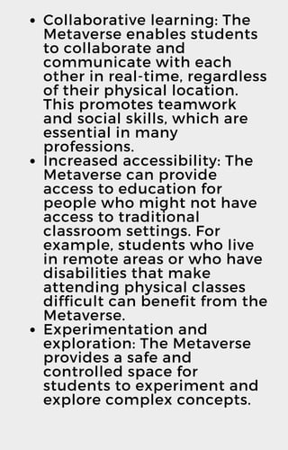 The Metaverse and Education Enhancing Learning with Virtual ...