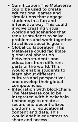 The Metaverse and Education Enhancing Learning with Virtual ...