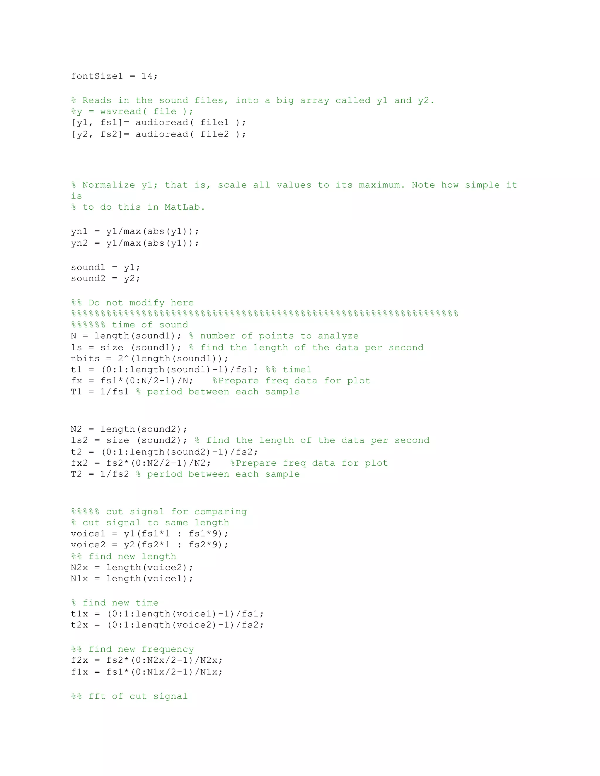 The method of comparing two audio files | DOCX