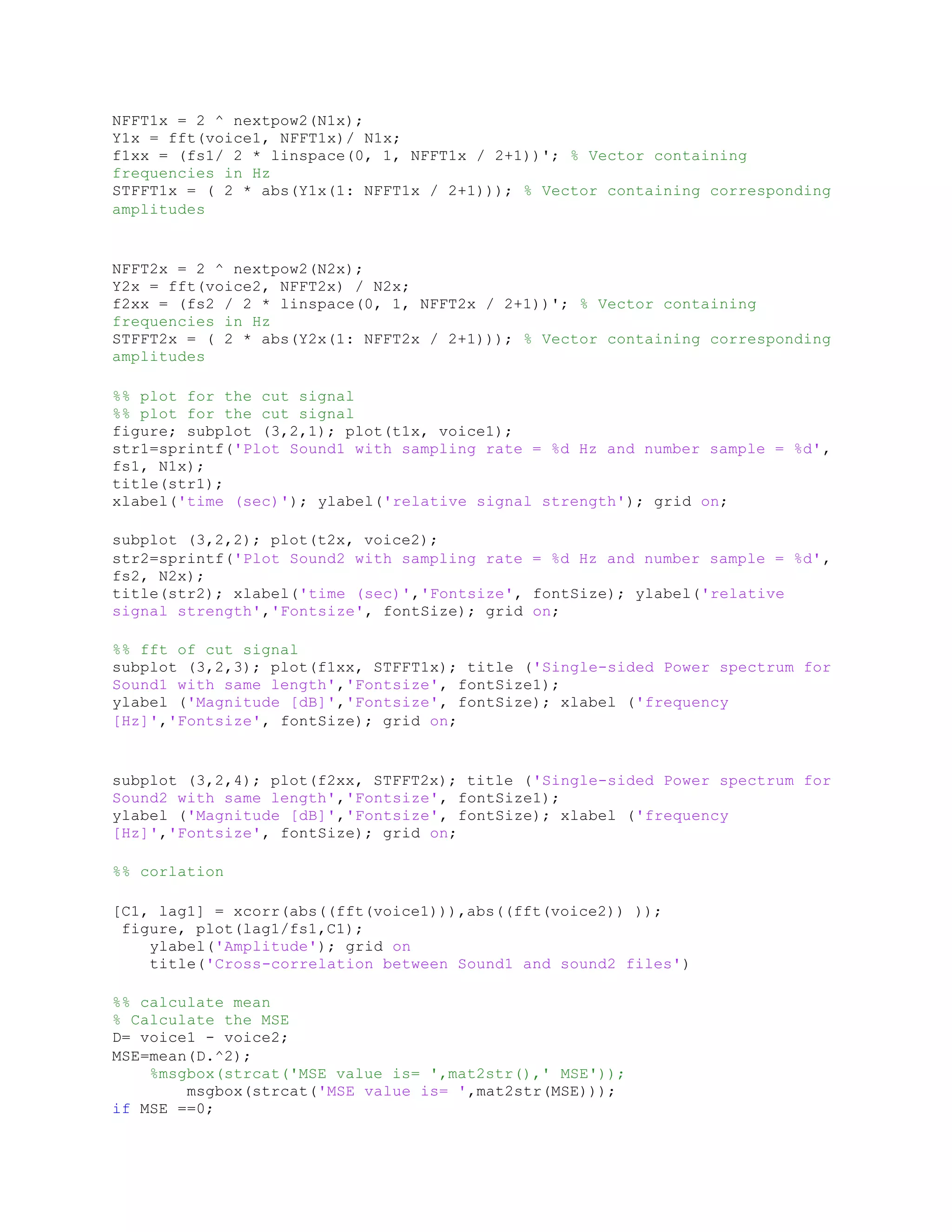 The method of comparing two audio files | DOCX