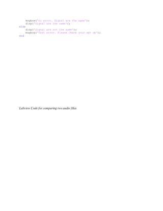 The method of comparing two audio files | DOCX