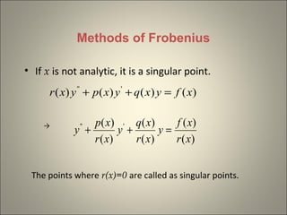 The method of frobenius | PPT
