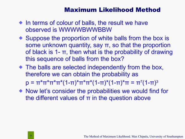 The Method Of Maximum Likelihood | PPT