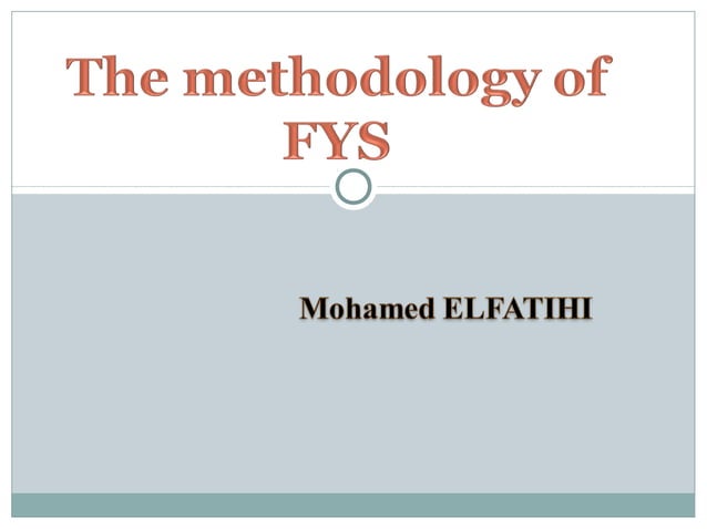 The Methodology of First Year Seminars | PPT