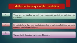 The methodology of translation with special reference to sanskrit to ...