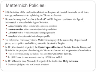 The Metternich System related to Europea | PPT