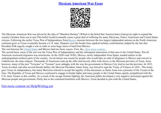 The Mexican War Essay | PDF