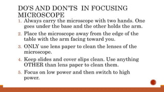 THE PARTS OF THE MICROSCOPE: UNDERSTANDING MICROSCOPY | PPTX