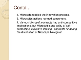 The microsoft anti trust case | PPTX