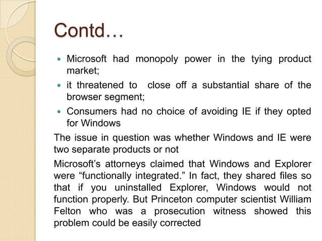 The microsoft anti trust case | PPTX