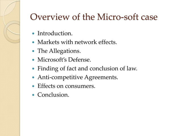 The microsoft anti trust case | PPTX