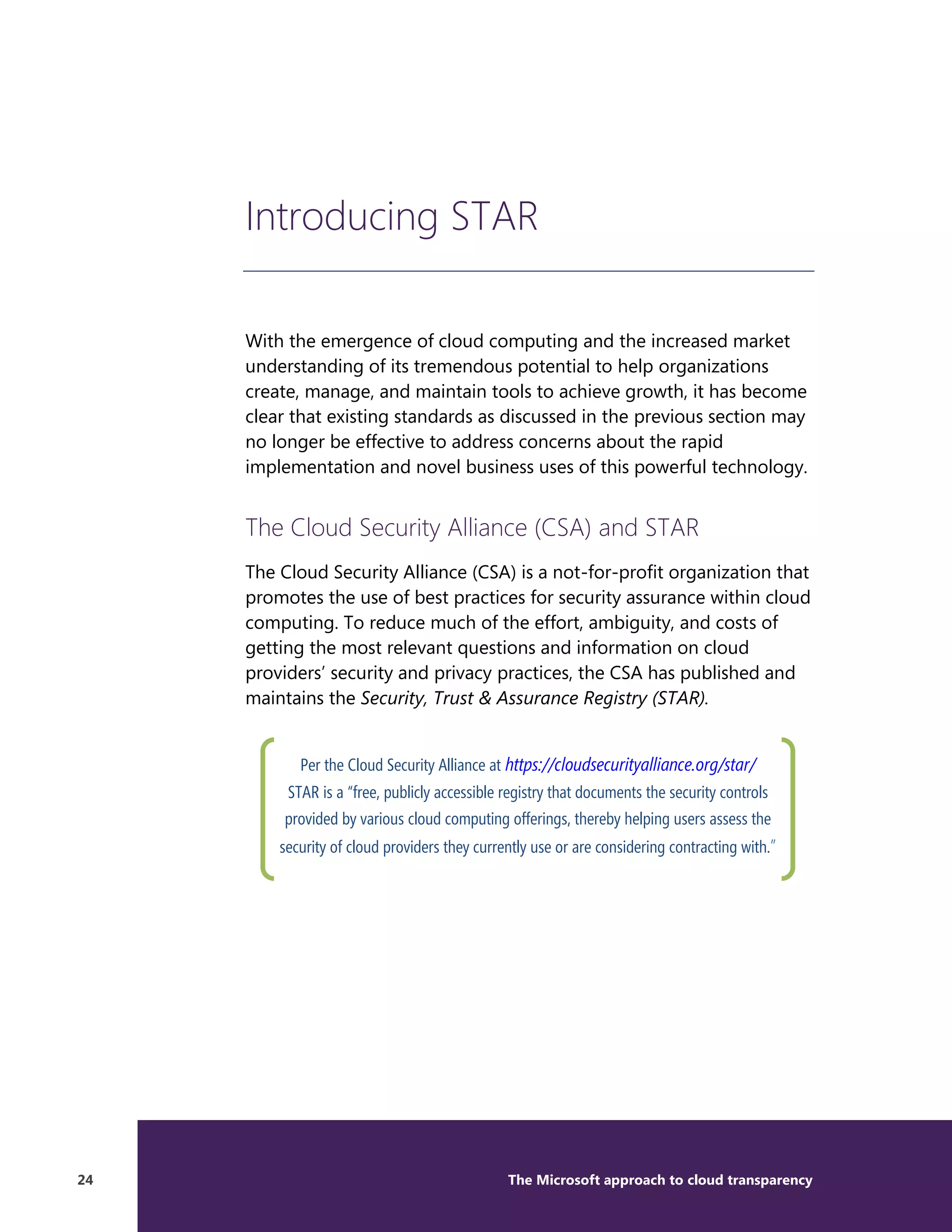 The Microsoft approach to Cloud Transparency | PDF