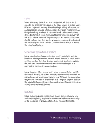 The Microsoft approach to Cloud Transparency | PDF